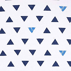 Lamaze Organic Baby Baby Boys' Toddler Stretchie One Piece Sleepwear, Footless, Zipper, White/Bue Triangles, 3T