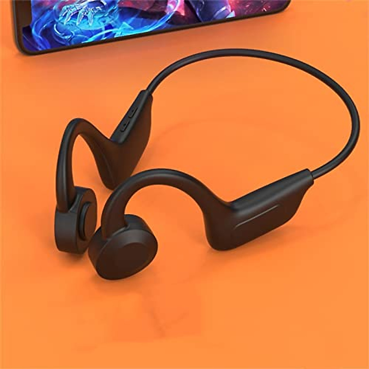 LADIGASU Wireless Bluetooth Headset Osteoconductive Headset Ear Hook Sports Headset Business Headset Lightweight Noise Reduction Bluetooth 5.2 Earphone