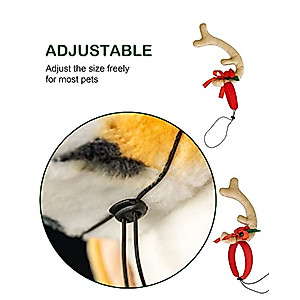 Dog Antler Headband Reindeer Horn Headpiece Christmas Dog Costume Accessories Headwear Halloween Pet Costume