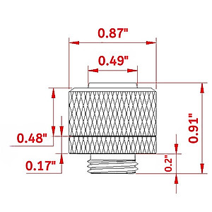 Dracaena 6 Pack G1/4" Thread to 3/8" ID, 5/8" OD Compression Fitting for Soft Tubing, Soft Tube Connectors for Computer Water Cooling System, Black