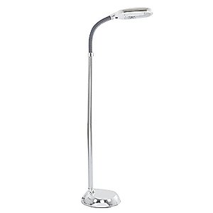 Lavish Home 72-A0002 (Metallic Silver) Natural Full Spectrum Sunlight Reading and Crafting Lamp, 5 Foot