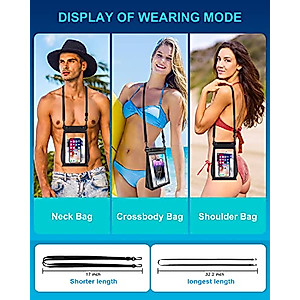 Large Waterproof Phone Pouch Floating, Waterproof Phone Case for iPhone 15 14 Pro Max 13 Plus 12 11 X XS XR Samsung S23 S22 up to 8.5'', Water Proof Phone Dry Bag for Swimming Kayaking Black