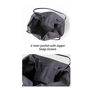 Jeelow Canvas Tote Handbag Shoulder Bag Purse Lightweight Yoga Shopping Travel For Men Women (Grey Purple Oversize)