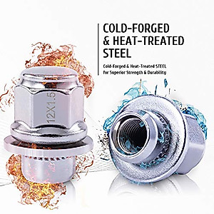 OMT M12x1.5 Lug Nuts, 12x1.5mm Wheel Lug Nuts Compatible with Toyota Avalon Camry Highlander Prius Sienna, Lexus IS300 LFA CT200h HS250h GS450h and More, Mag Lug Nut with Washer, Set of 20