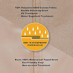 ULTCOVER Square Patio Heavy Duty Table Cover - 600D Tough Canvas Waterproof Outdoor Dining Table and Chairs General Purpose Furniture Cover Size 62 inch