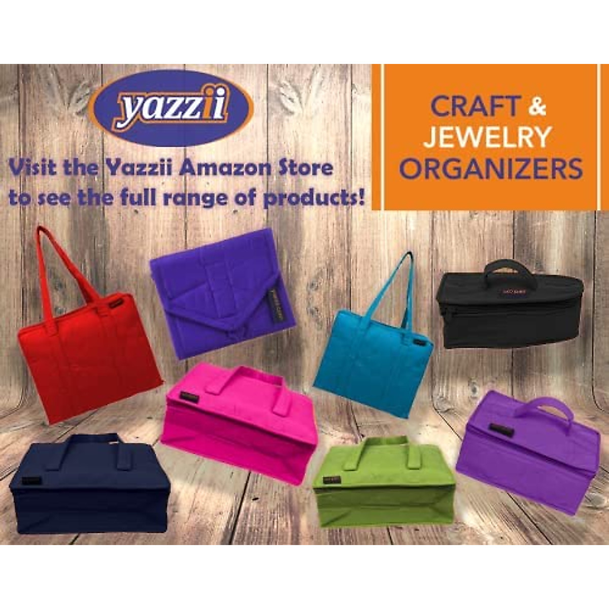 Yazzii Original Craft Organizer Tote Bag - Portable Storage Bag Organizer - Multipurpose Storage Organizer for Crafts, Cosmetics & Jewelry. Red