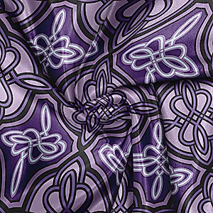 Ambesonne Celtic Fabric by The Yard, Unique Celtic Knot with Swirling and Twisted Line Details Print, Decorative Satin Fabric for Home Textiles and Crafts, 3 Yards, Violet Lilac