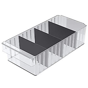 Akro-Mils 31188 AkroDrawer Stackable Plastic Storage Drawer Storage Bin, (17-5/8-Inch x 8-3/8-Inch x 4-5/8-Inch), Blue, (4-Pack)