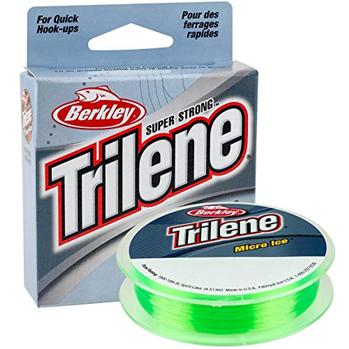 Berkley Trilene® Micro Ice®, Clear Steel, 6-Pound Break Strength, 110yd Monofilament Fishing Line, Suitable for Freshwater Environments