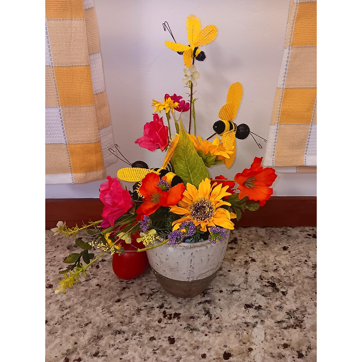 The Bridge Collection Primitive Burlap Bumblebee Spray/Pick