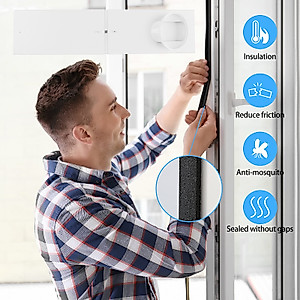 JTooloife Portable Air Conditioner Window Kit for AC Unit, Sliding AC Vent Kit Portable Window Slide Kit Plate Adjustable Length with Exhaust Hose Coupler(5.9 Inches)