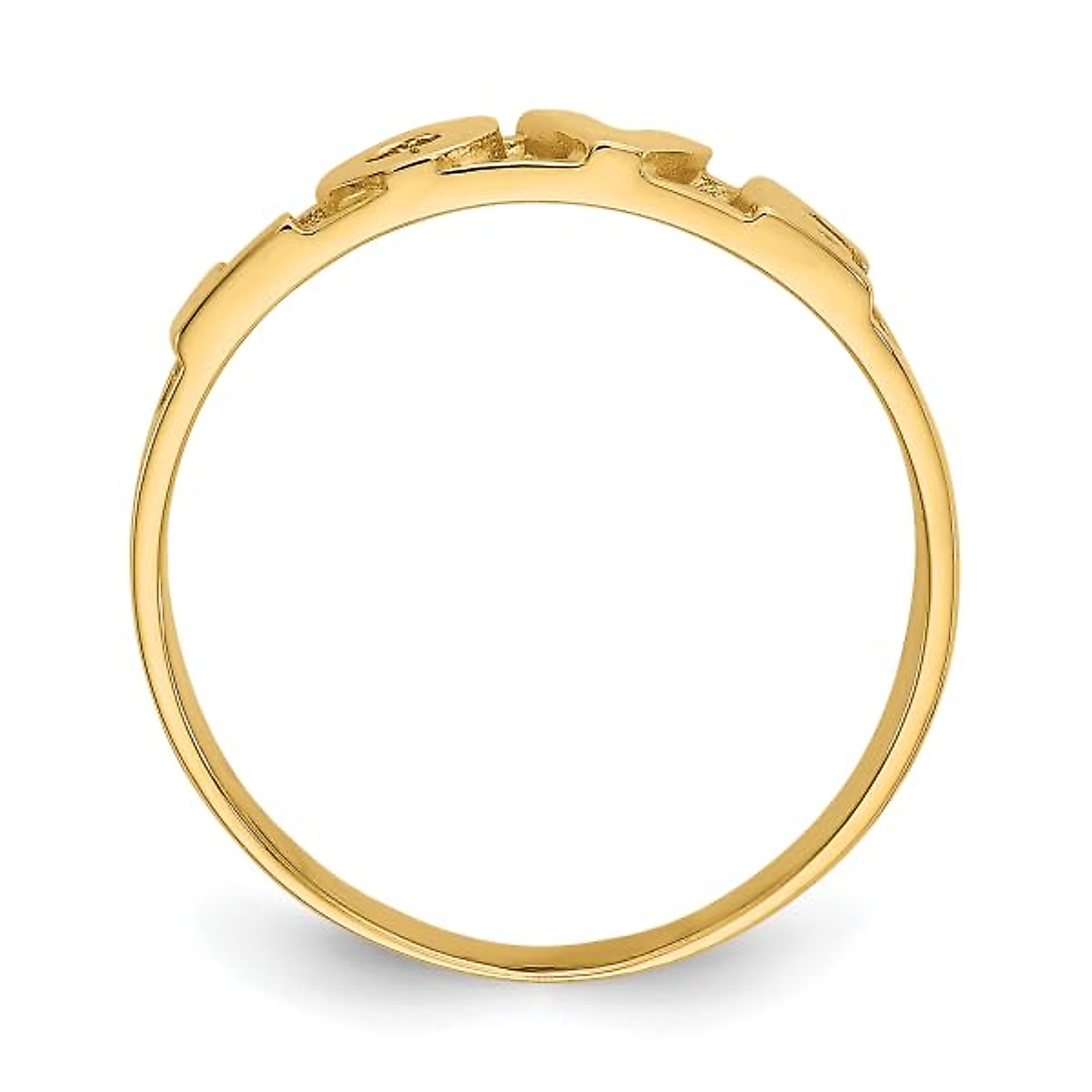 IceCarats 14K Yellow Gold Love Ring Size 7