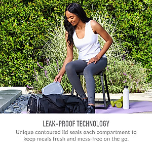 Bentgo® Fresh – Leak-Proof, Versatile 4-Compartment Bento-Style Lunch Box with Removable Divider, Portion-Controlled Meals for Teens and Adults On-The-Go – BPA-Free, Food-Safe Materials (Gray)