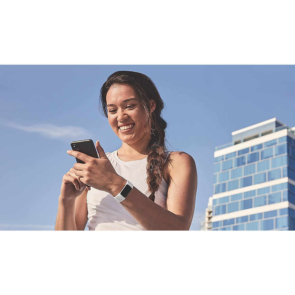 Fitbit Charge 5 & 6 Sport Accessory Band, Official Fitbit Product, Frost White, Small