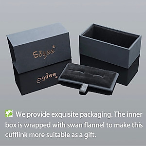 Sogee 18K Gold Plated Black Crystal Cufflinks for Men Square Elegant Mens Cuff Links for Business Wedding Party Unique Gift