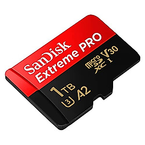 SanDisk 1TB Quick Flow Technology Extreme PRO microSD with Adapter C10, U3, V30, A2, 200MB Read Speed 140 MB Write Speed UHS-I Card