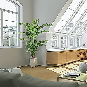 Fopamtri Artificial Areca Palm Plant 5 Feet Fake Palm Tree with 17 Trunks Faux Tree for Indoor Outdoor Modern Decoration Feaux Dypsis Lutescens Plants in Pot for Home Office Perfect Housewarming Gift