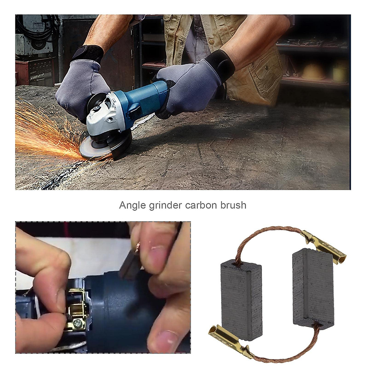 Create idea 20Pcs Angle Grinder Carbon Brushes 15x8x5mm/0.59x0.31x0.20inch Compatible with Bosch Replacement Repair Power Tool Spare Part