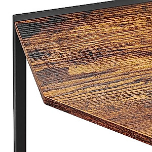 HOMCENES Corner Shelf Stand, Industrial 2 Tier Wall Corner Bookshelf with Metal Frame, Corner Display Rack Plant Flower Shelf, Corner Shelves for Living Room Decor, Bedroom, Bathroom, Rustic Brown