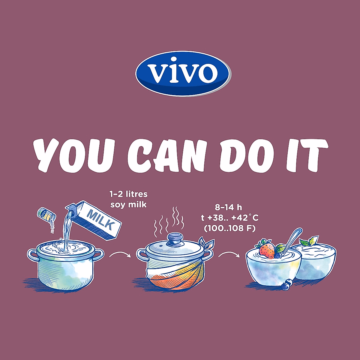 VIVO Vegan Yogurt Starter – Vegan Yogurt Culture Starter with Probiotics - 5-Box (10 Bottles) Pack - Makes Up to 30 Quarts of Probiotic Vegan Yogurt