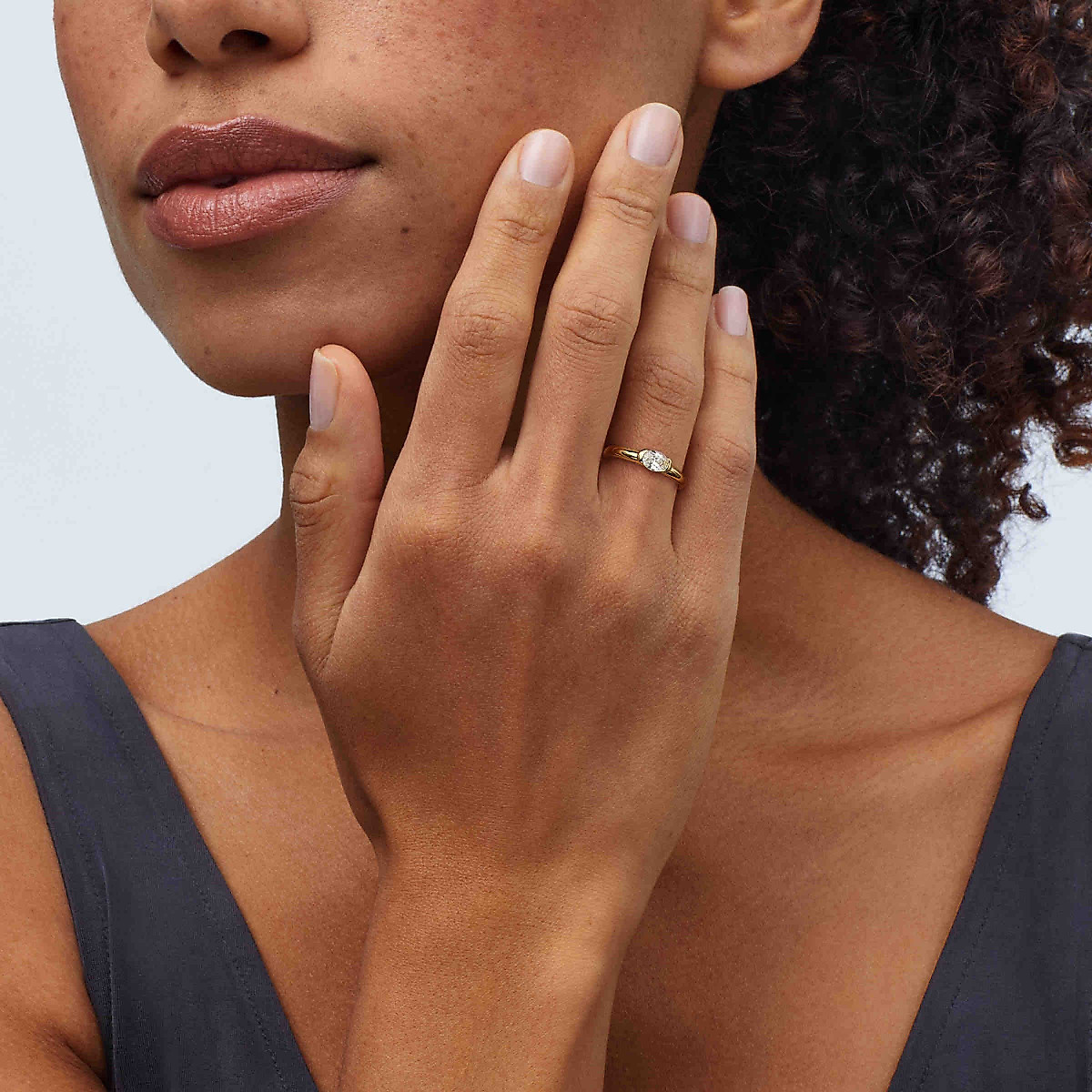 Welry Oval-Cut Cubic Zirconia Ring for Women, 14K Gold-Plated .925 Sterling Silver, Jewelry Gift Idea, Size 9