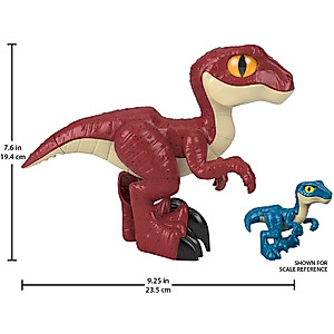 Fisher-Price Imaginext Jurassic World Dino Attack Pack, extra-large 9.5 inch T.rex and 9 inch raptor figure set for preschool kids ages 3 to 8 years