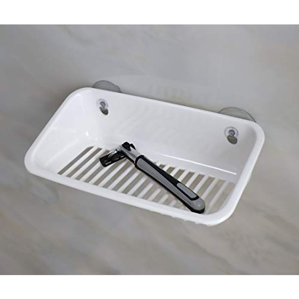 EIKS Storage Basket Organizer Shelf with Suction Cup for Bedroom Office Laundry Room