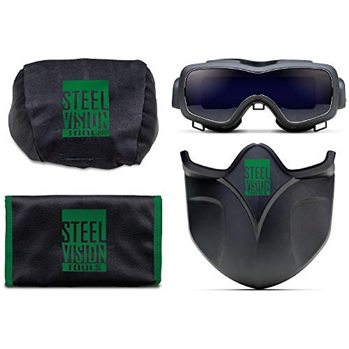 Steel Vision 32000 Auto Darkening Welding Helmet Mask Kit - Welding Goggles, Mask, Hood & Bump Cap