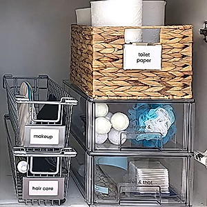 Oba Method Durable Clear 10 x 13.75 x 5.5 Acrylic Large Stackable Storage Container Drawer