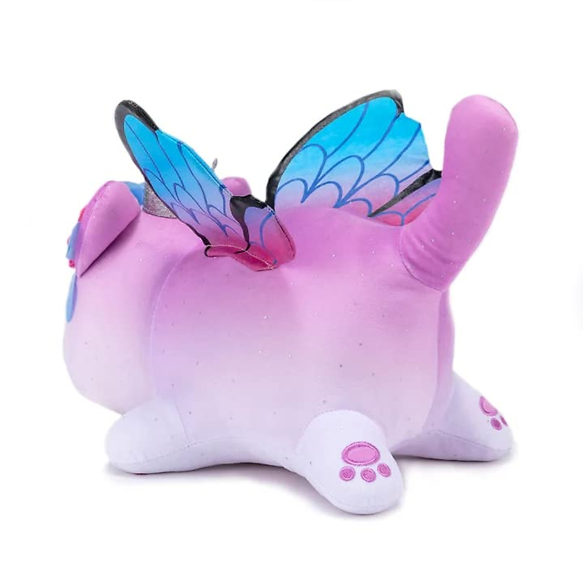 BINYAT Cute Cat Meemeows Plushies Meemeows Angel and Demon Cat Plushie Cat Food Plushies Cat Mee Meow Anime Cartoon Cat Stuffed Figure Toy Plush Pillow Gift for Fans Kids (Butterfly Cat)