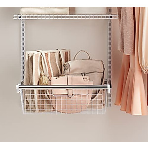 Rubbermaid Configurations Sliding Basket for Closet Drawer Organization, Sturdy Slide Out Basket, White