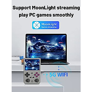 RG353VS Retro Video Handheld Game Console Linux System, 3.5 Inches IPS Screen 64G TF Card Preload 4450 Classic Games RK3566 64bit Gaming Console Compatible with Bluetooth 4.2 and WiFi