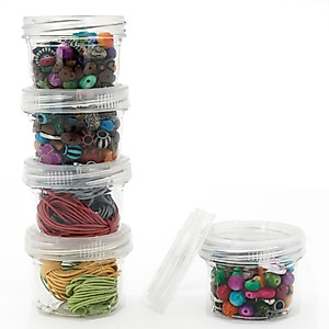 Paylak Storage Containers Stackable Interlocking Detachable 5 For Beads Crafts Medicine Small Items 2" Round