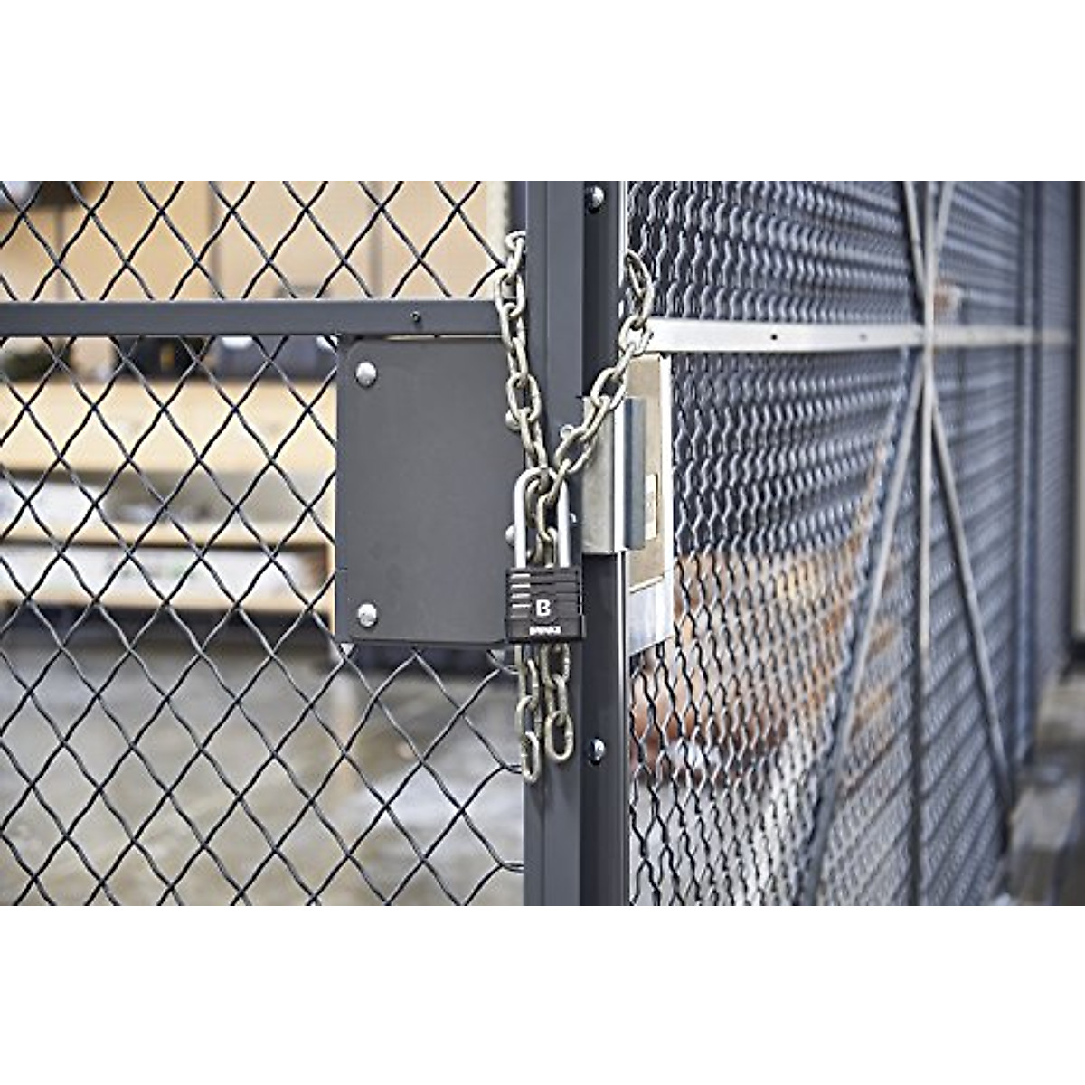 BRINKS - 44mm Commercial Laminated Steel Weather Resistant Padlock with 2 3/8” Shackle - TPE Wrapped and Hardened Boron Steel Shackle