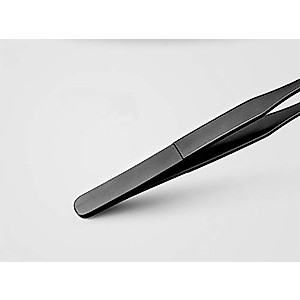 EvaGO 15 inch Black Straight Aquarium Tweezers Stainless Steel Straight Tweezer with Carbonation Protection Coating Against Rust Extra Long Reptiles Feeding Tongs Tools for Aquatic Tank Plants