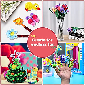 LHSQIOQIO Pipe Cleaners, 1000 Pcs 20 Assorted Colors 12 Inch Chenille Stems Craft Supplies with Pom Poms and Googly Eyes, Great for DIY Art Craft
