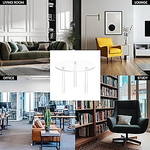 GOIOOIA Acrylic Coffee Table Round - 23.62" D X 23.62" W X 15.75" H Clear Coffee Table for Small Living Room Office Apartment Reception Room Modern Waterproof Sturdy Anti-Corrosion