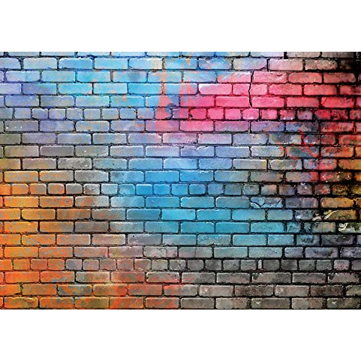 AIIKES 7x5FT Colorful Brick Wall Photo Backdrop 80's Hip Hop Disco Baby Birthday Wedding Graduation Themed Party Photography Background Fashion Decor Studio Photo Booth 11-502