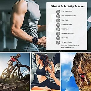 GUIQU Smart Watch with Earbuds, Bluetooth 5.3 HiFi Sound Effect [GPS 45mm] Monitor Tracker for Health Fitness Running Sleep Cycles, US Version Compatible Android and iOS