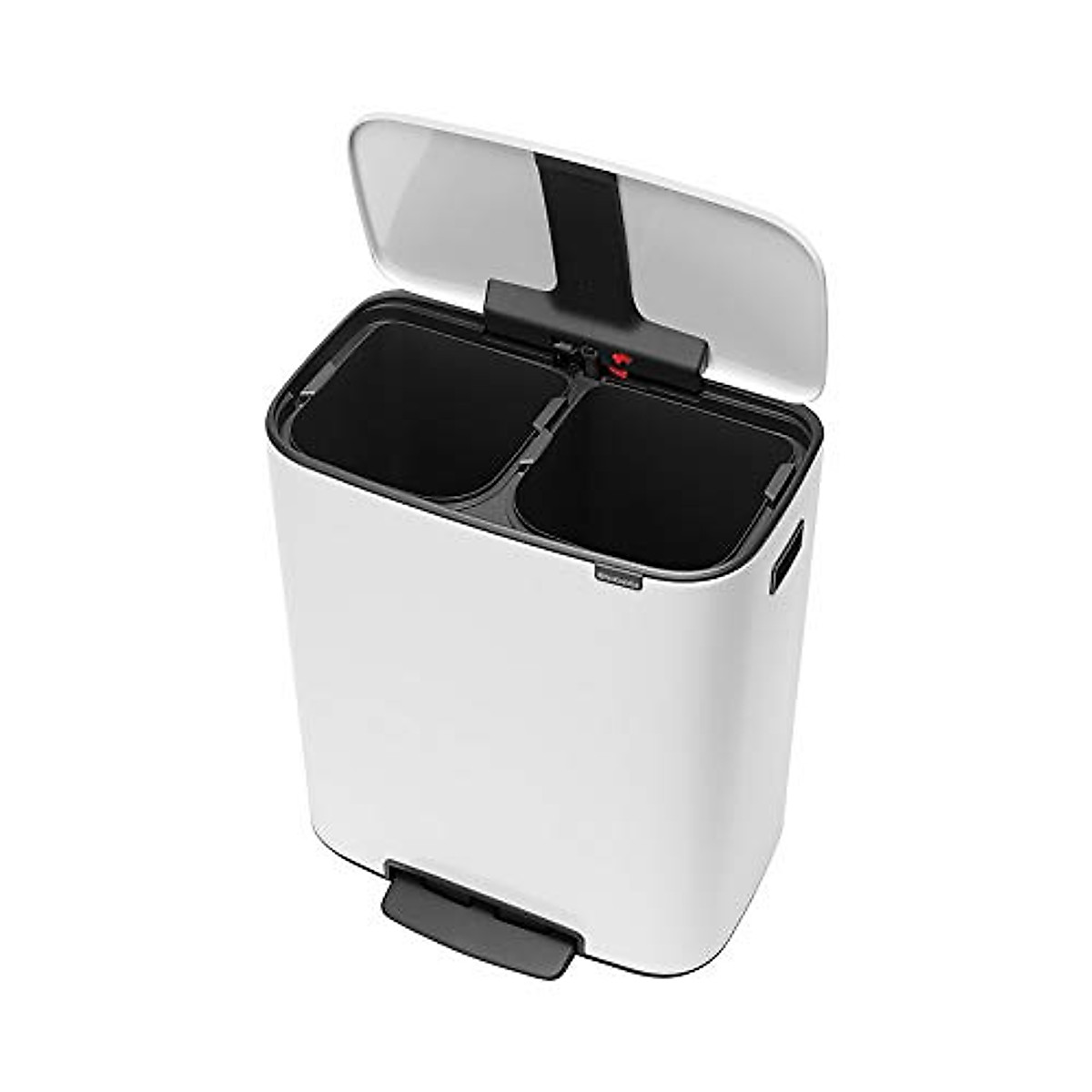Brabantia Recycling Pedal Bin, Steel, White, Large (2x30L)