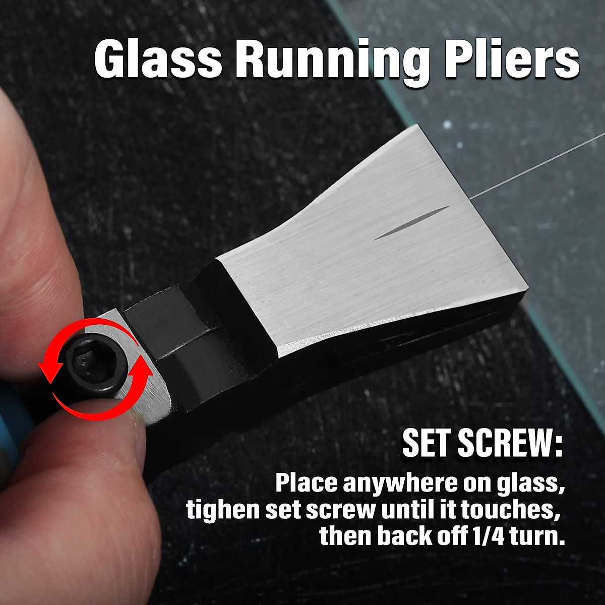 SPEEDWOX 2 Pcs Glass Running Pliers and Breaker Grozer Pliers Set Professional Glass Grozing Pliers with 2 Pair of Rubber Tips Key Fob Pliers for Stained Glass Work Mosaics Breaking Tool