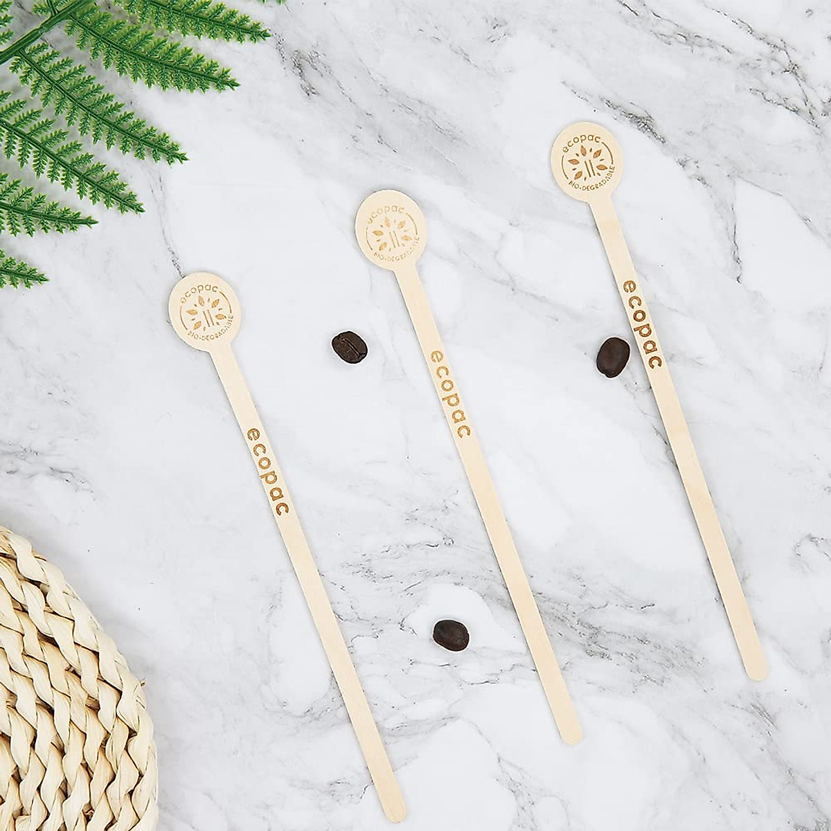 Wooden Coffee Stirrer Sticks Disposable Environmentally Friendly Biodegradable Cafe Grade Beverage Stir Sticks for 7 InchCoffee Milk Cocktail Tea (100PCS)