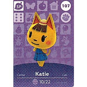 Nintendo Animal Crossing Happy Home Designer Amiibo Card Katie 107/200 USA Version