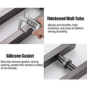 SXTBWFY Black Modern Barn Door Handles, Steel Double Side Push Pull Door Handle for Glass Door/Wood Door/Interior Sliding Door/Home/Office, Square Tube (Size : 50cm)