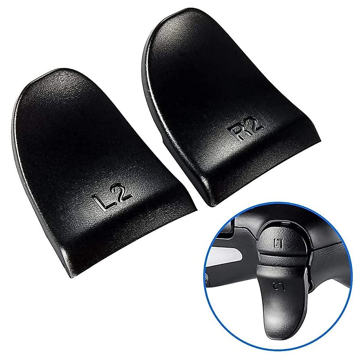 MMOBIEL 2 Pair R2 L2 Trigger Extension Buttons for Playstation 4 PS4, PS4 Slim, PS4 Pro Dualshock Controllers Professional Improvement Adjusters