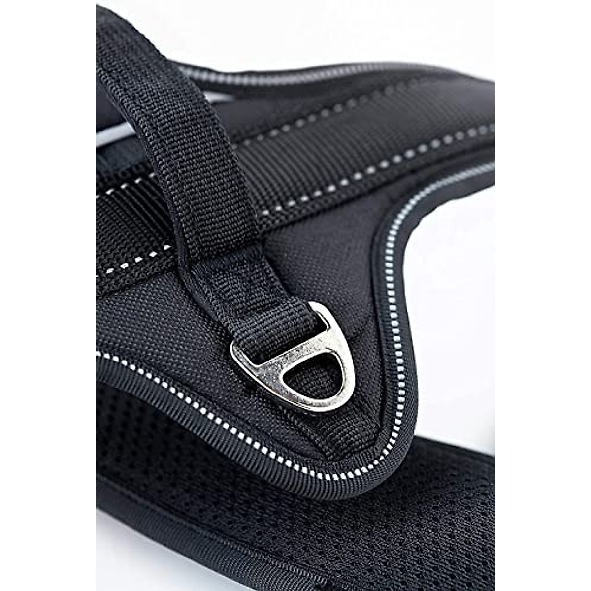 Mighty Paw Sport Harness, No-Pull Front Attachment Dog Harness, Neoprene Padded Lining, Reflective Stitching, 2 Leash Attachment Options (X-Large, Black)