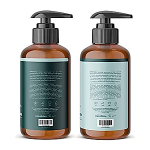 Aquableu Argan Shampoo and Conditioner Set – Ultra Moisturizing, Restorative and Strengthening – Great for Dry, Damaged & Curly Hair - Natural Argan & Jojoba Oil - Sulfate & Paraben Free – 16oz