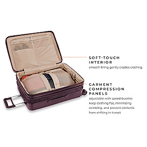 Briggs & Riley Sympatico Hardside Medium Spinner Luggage, Plum, 27-Inch Checked