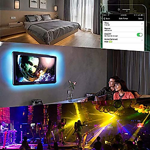 Xunata LED Strip Lights, 16.4ft WiFi Wireless Smart Phone Controlled Non-Waterproof RGBWW Light Strip Kit 5050 LED Lights, Working with Android and iOS System, Alexa, Google Assistant