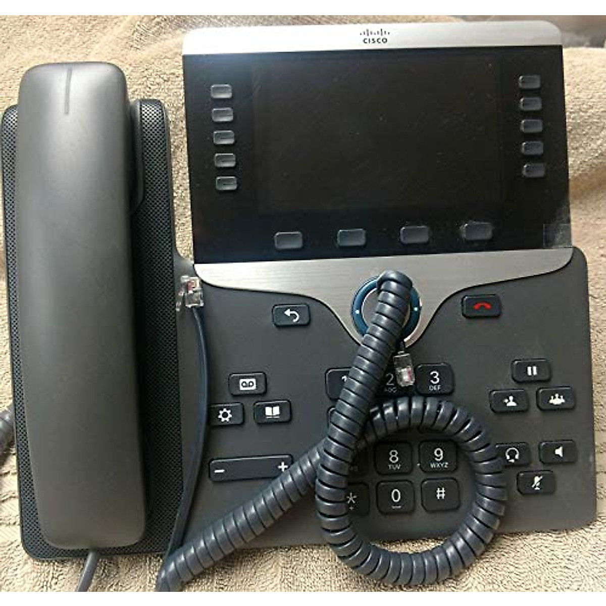 DIY-BizPhones 5-Pack of Gray 9' Ft Cisco Compatible Handset Receiver Cords IP Phone 7800 7900 8800 SPA Series 7841 7861 7940 7941 7942 7945 7960 7961 7962 8811 8841 8851 Charcoal Curly Coil Lot